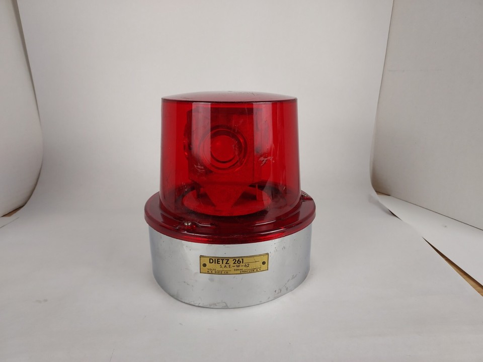 TESTED AND WORKS *READ DESC* VINTAGE 1960s DIETZ 261 ROTATING RED LIGHT ...