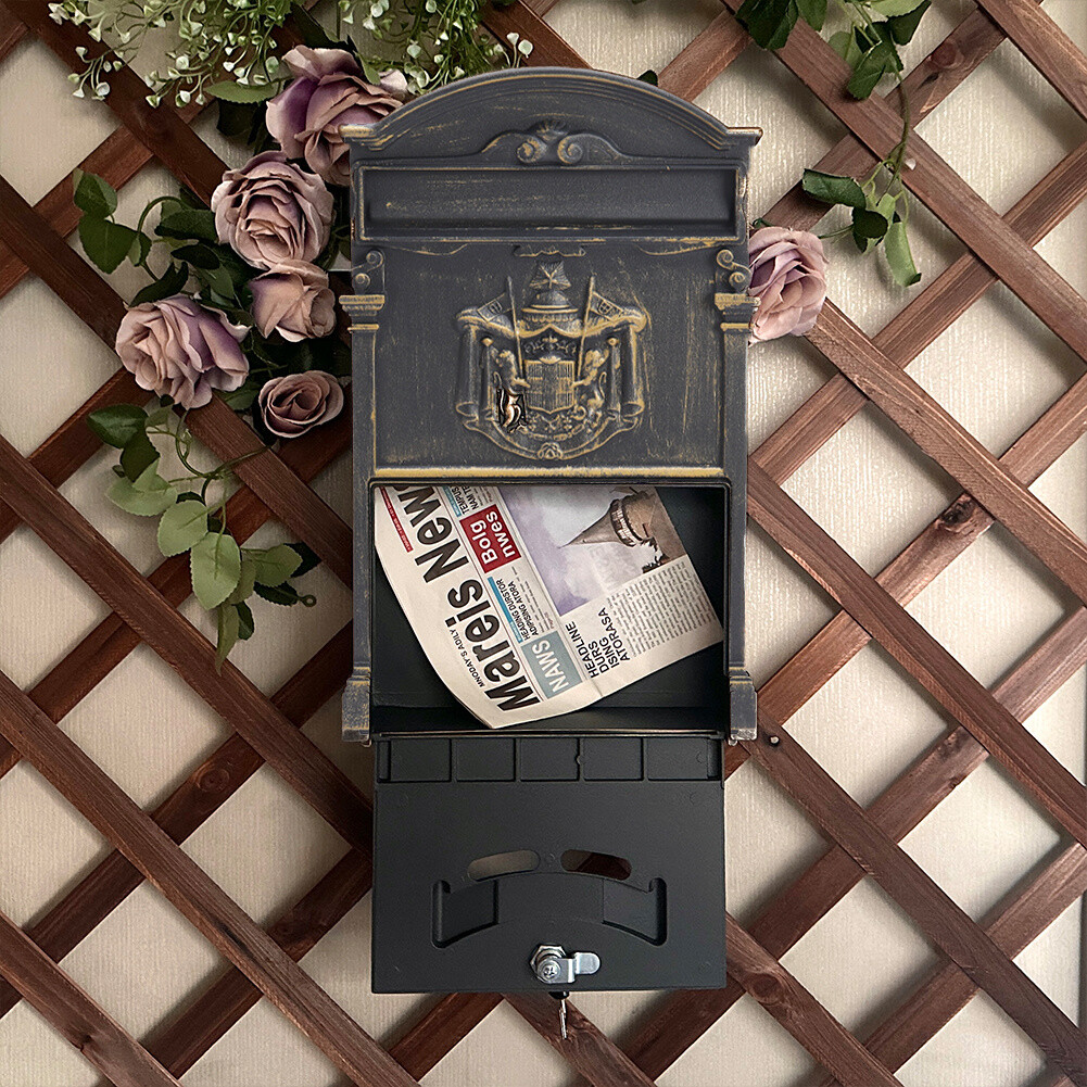 Bronze Large Letter Box Post Mail Box Wall Mounted Post Box Lockable ...