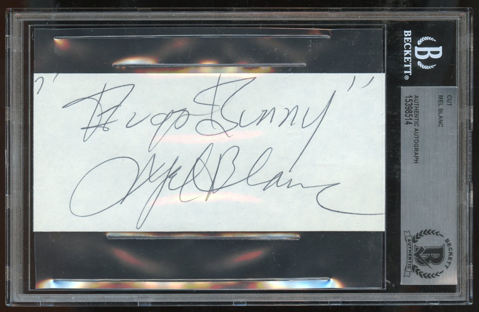 Mel Blanc signed autograph auto 2x3.5 cut Voice Actor "Bugs Bunny" BAS ...