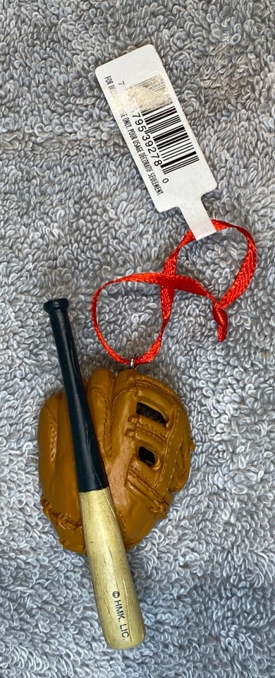 HALLMARK Christmas Ornament BASEBALL Glove/ Ball And Bat New With Tag ...