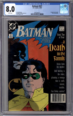 DC COMICS 1988 - BATMAN #427 CGC 8.0 WHITE PAGES A DEATH IN THE FAMILY ...