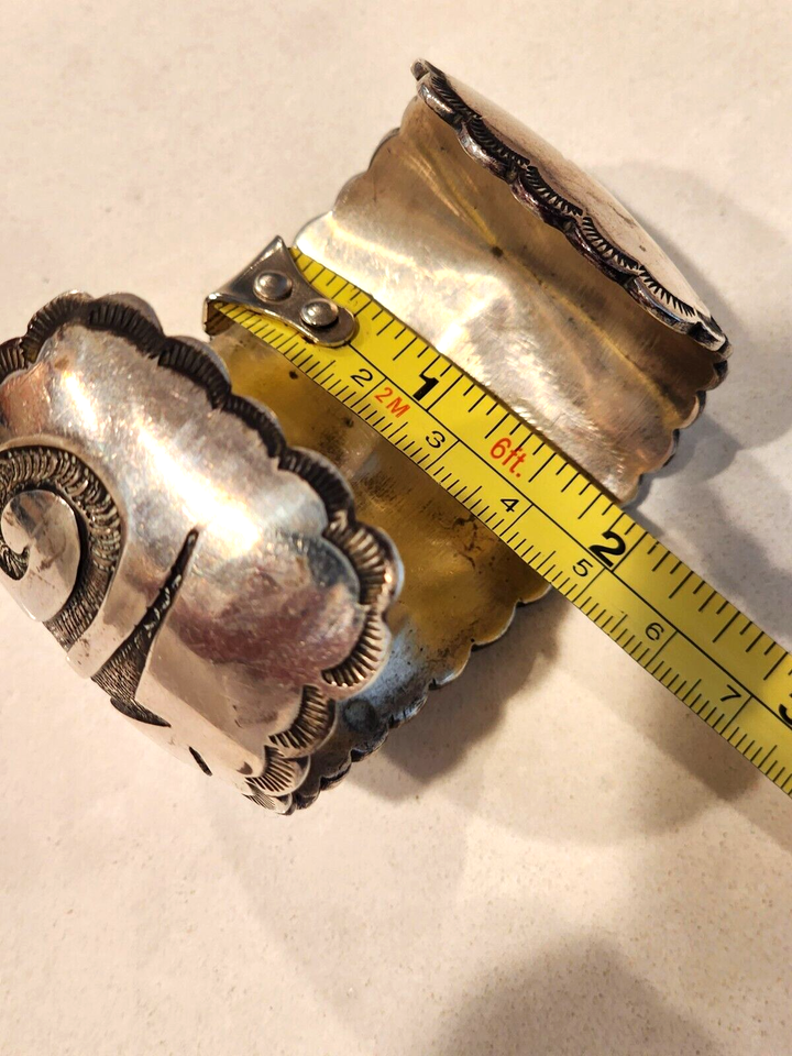 Vintage Huge Sterling Silver Cuff By Johnny Frank Navajo | eBay