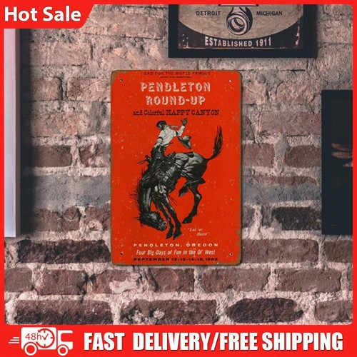 Pendleton Round-up Metal Plate Tin Sign Plaque for Bar Pub Club Cafe ...