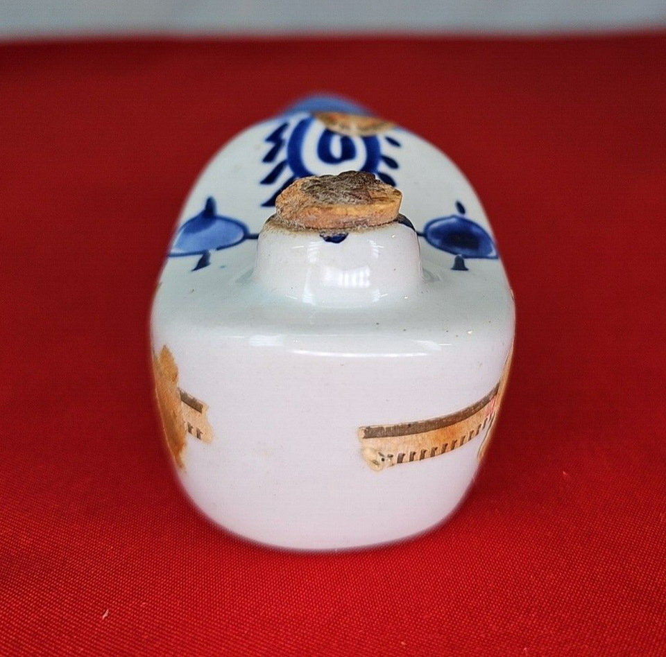 Vintage DELFT Clog Liqueur Bottle Shoe w/ Cork Blue RYNBENDE Distillery ...