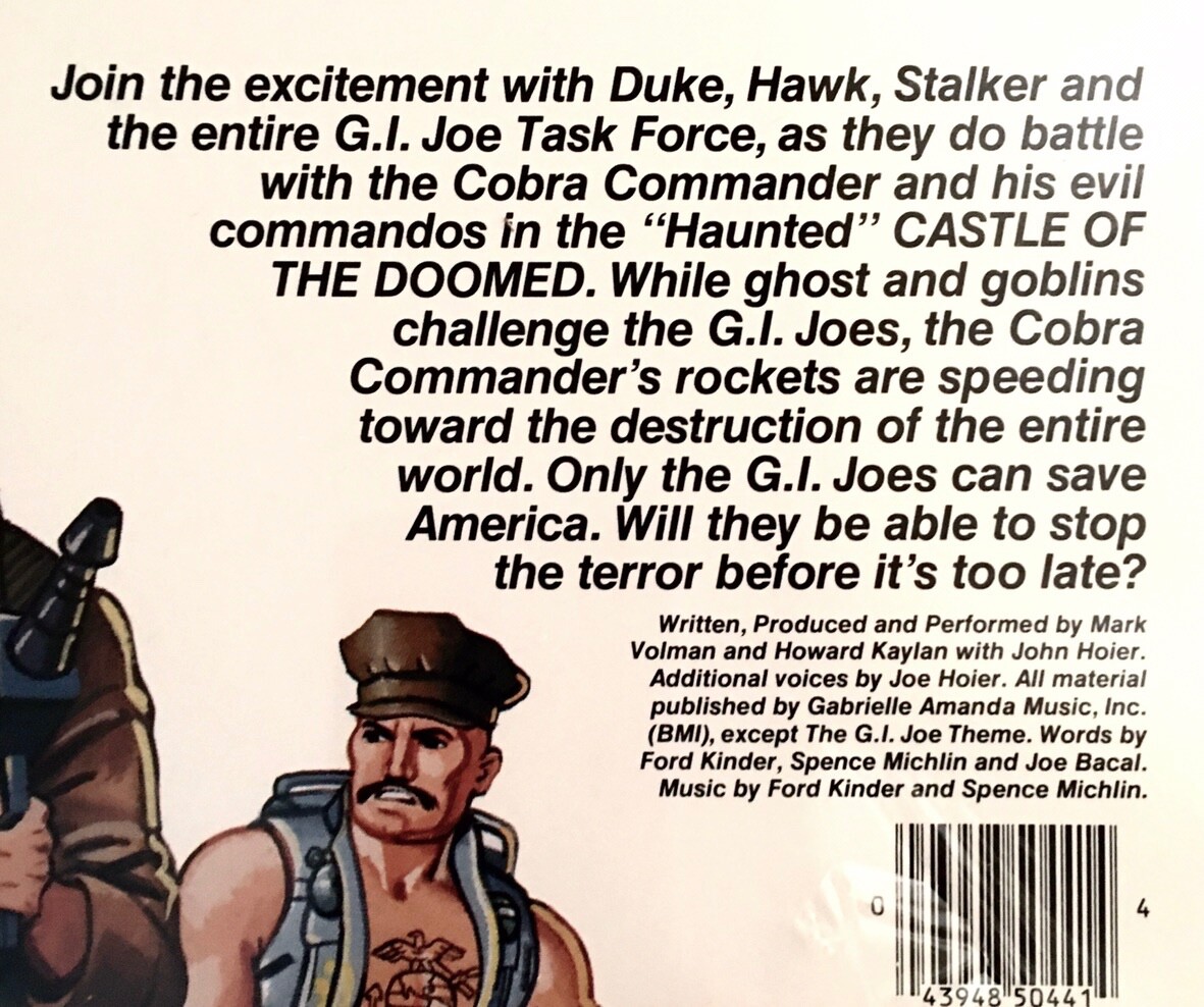 Hasbro G.I. JOE Castle of the Doomed 1983 Kid Stuff LP Record Vinyl NOS ...
