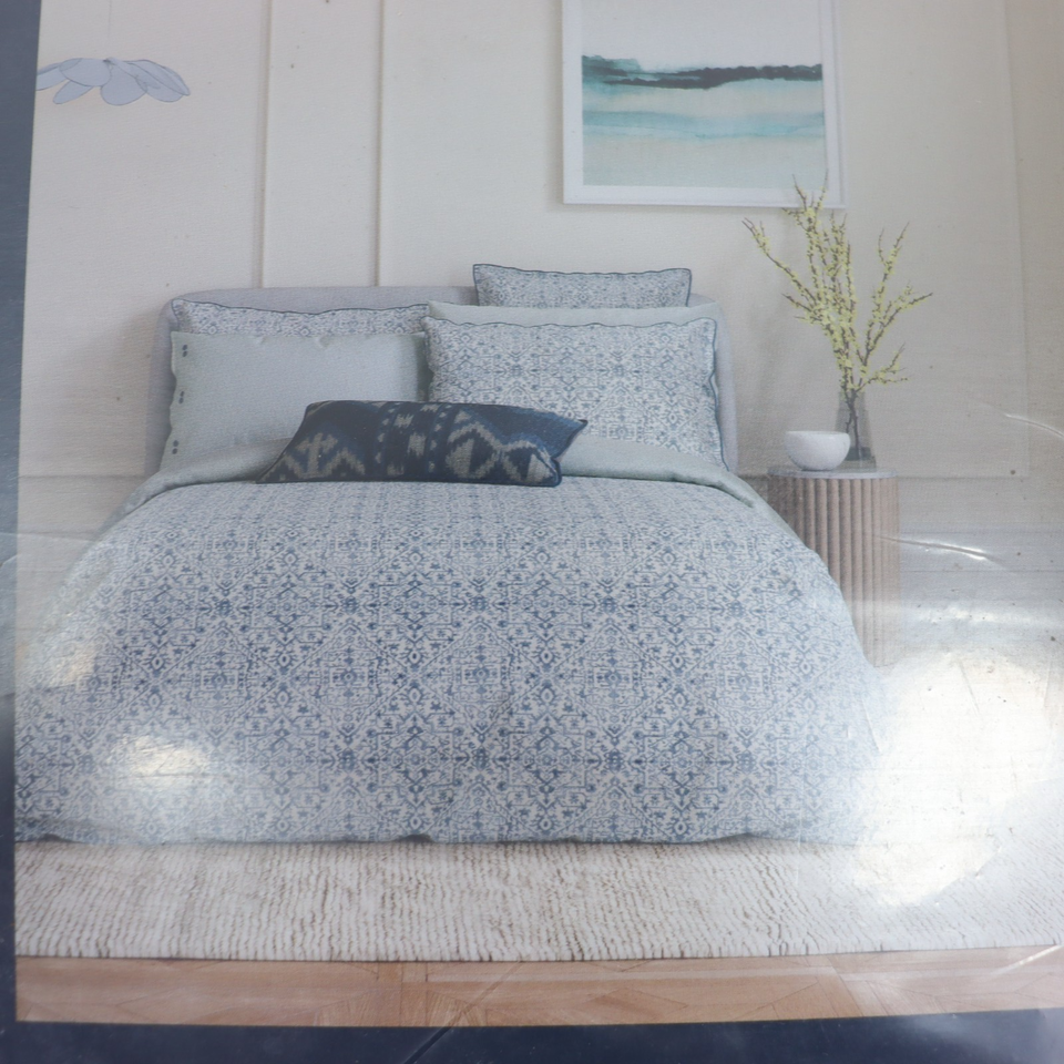 Bedeck Dhaka Duvet Cover Set Blue Super King | eBay UK