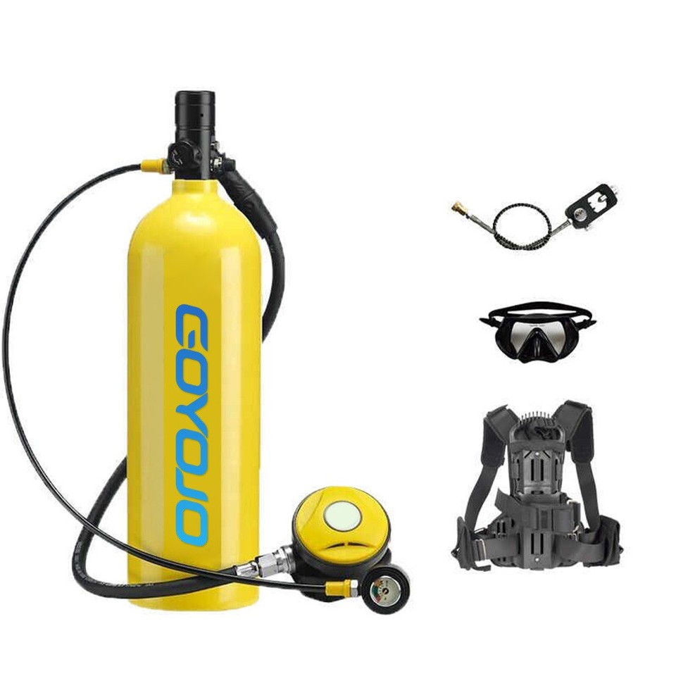 Scuba Diving Kit Full Face Snorkel Mask 4L Air Oxygen Tank Underwater ...