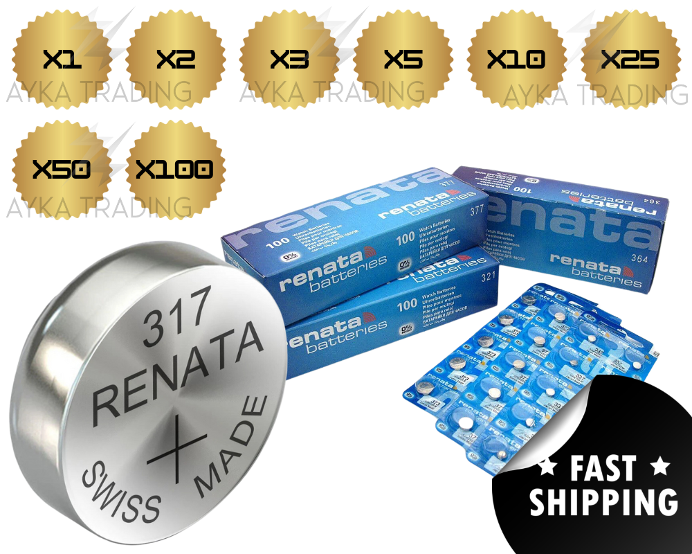 Renata Watch Battery 317 (SR516SW)- Swiss - x1 x2 x3 x5 x10 x25 x50 ...