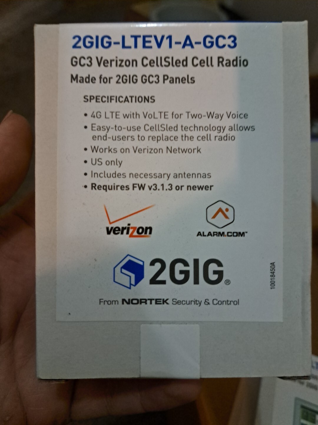 Nortek 2GiG GC3 Alarm Panel Verizon CellSled CELL RADIO 2gig-LTEV1-A ...