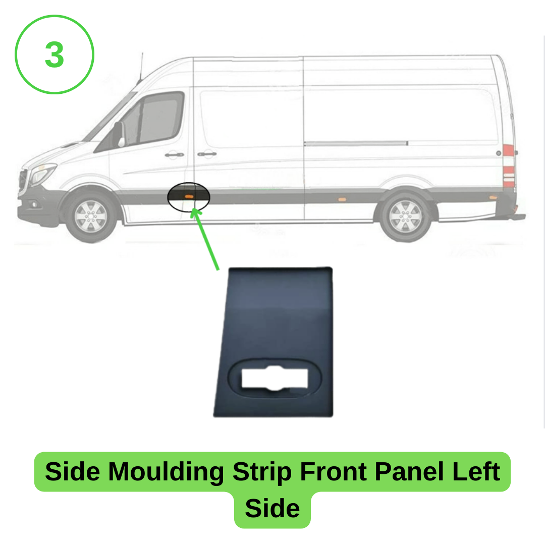 Side Moulding Strip with Side Marker Lamp Left Side For Mercedes ...