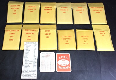 APBA 12-Team Great Teams of the Past Football Game Lot/Set | eBay