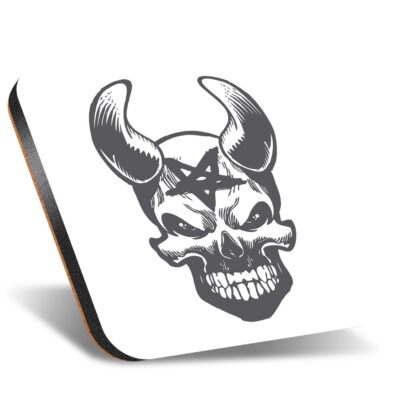 1x Square Coaster 12cm Demon Devil Skull Anarchy Cult #56045 | eBay UK