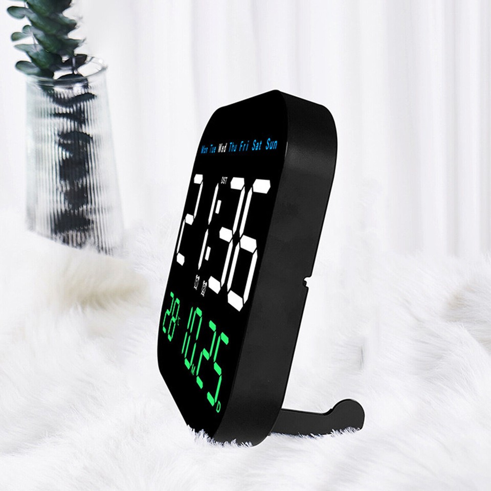 LED Large Digital Wall Clock Remote Control Temperature Date Week ...