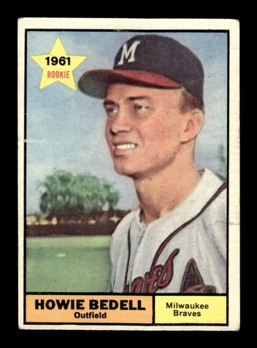 1961 Topps Baseball #353 Howie Bedell RC TEAR CREASED Milwaukee Braves ...