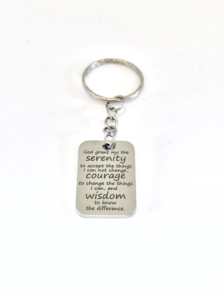 Serenity Prayer Keychain, Christian Keychain, God Grant Me, Serenity ...