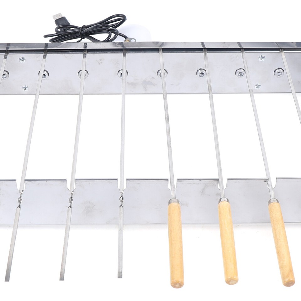 Skewers Kabob Shish Automatic Flipping Rotating Rotisserie Grill Rack ...