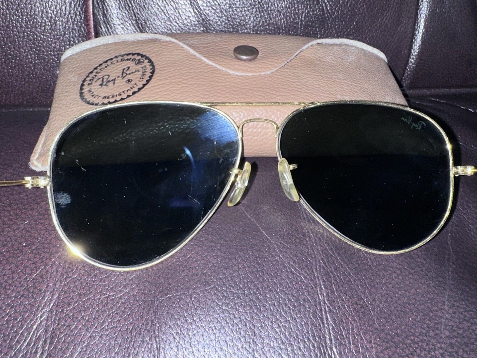 VINTAGE BAUSCH & LOMB RAY BAN G15 UV OUTDOORSMAN AVIATOR SUNGLASSES 62 ...