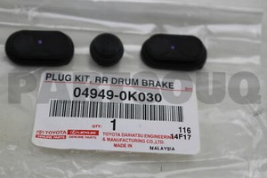 049490K030 Genuine Toyota PLUG KIT, REAR BRAKE 04949-0K030 | eBay