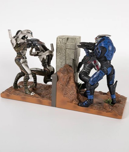 Mass Effect Cover Fire Garrus Shepard Vs Geth Bookends Statue Figure 1133