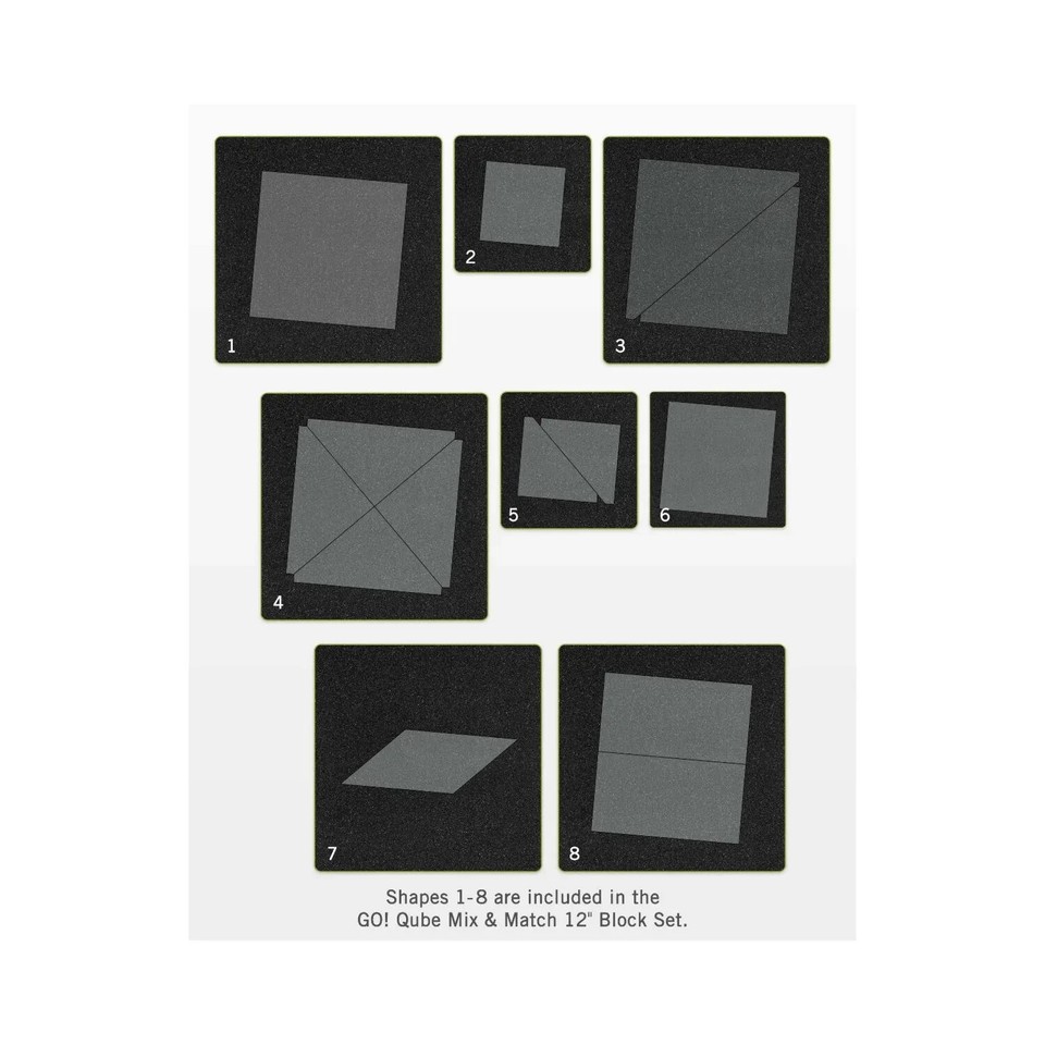 NEW Accuquilt Go! Qube Mix & Match 12" Block fabric cutting system ...