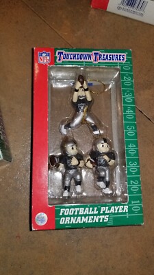 Raiders Touchdown Treasures 3 Pc Player Christmas Tree Ornaments NEW Ornament | eBay