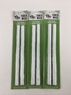 3 2-packs new TIKI Brand Torch Wicks 9" inch 6 total WICKS sealed | eBay