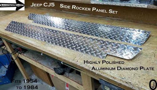 Fits JEEP CJ5 Aluminum Diamond Plate Side Rocker Panel 5 1/4'' Wide Set ...