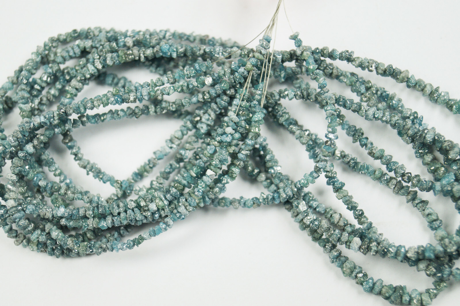 Natural Blue Raw Diamond Beeads Strand 4/8/16inc 2-3mm i3 Clarity Rough ...