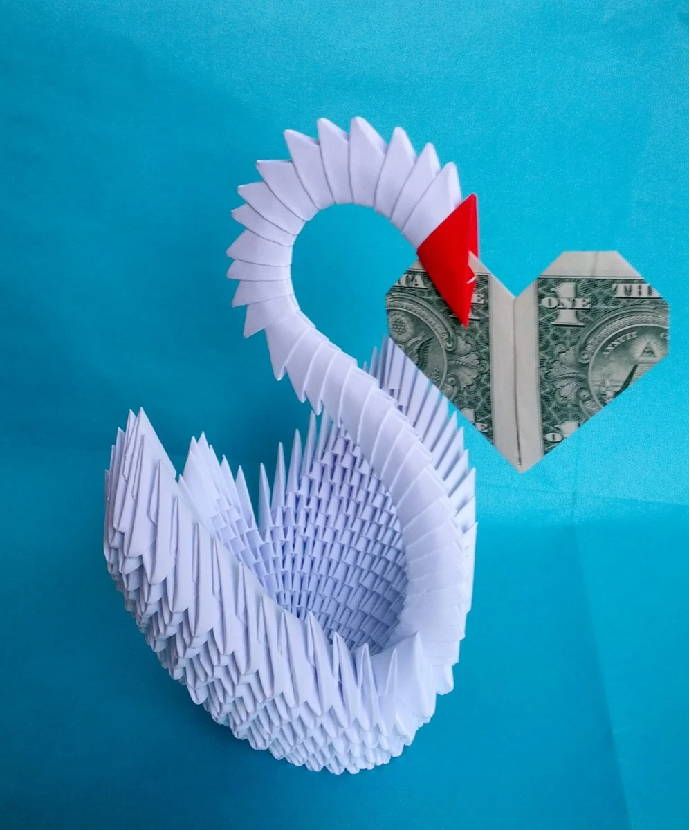 3d Origami Swan Heart