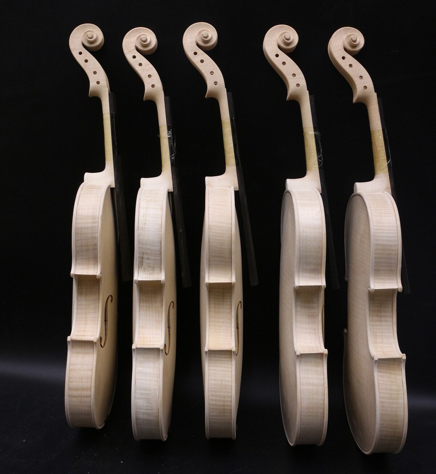 Master Hand made Violin 4/4 Tiger Flame Maple Spruce Unfinished White ...