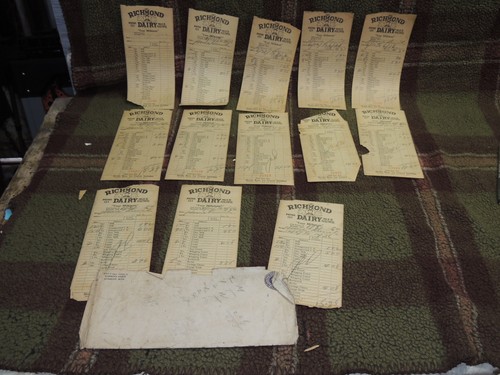 Richmond Dairy Milk Order Sheets, Michigan, Milkman, 1940s, Collectible ...