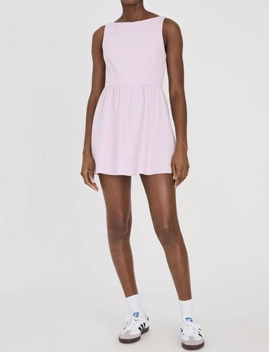 French Connection Whisper Boat Neck Notch Mini Dress Sweet Pink | eBay