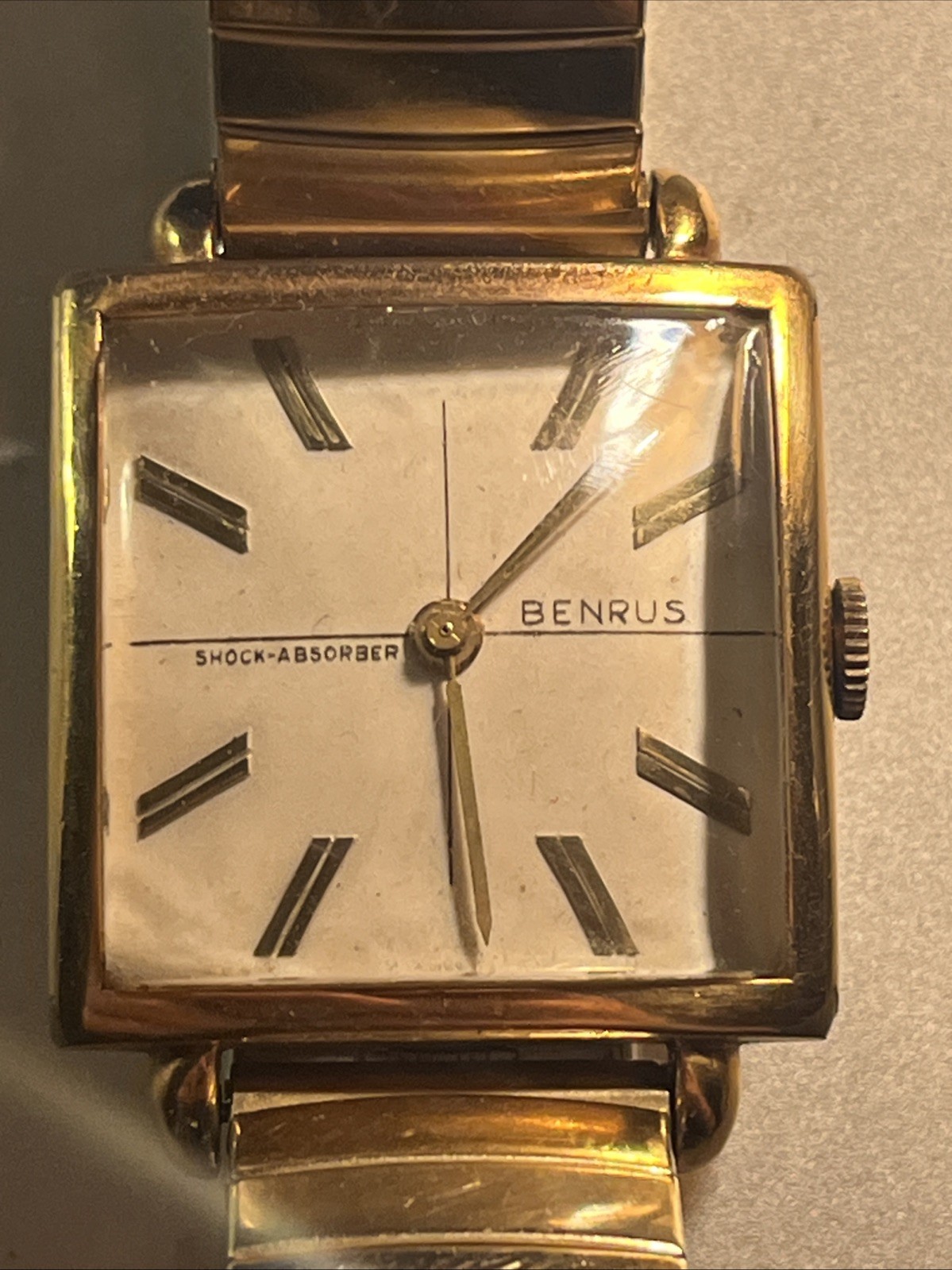 Benrus Gold Filled Quadrant Square Face 17 Jewel Manual Wind Watch c ...