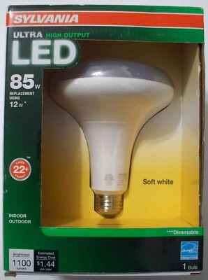 Sylvania Ultra LED 1 Pack 85W/12W BR40-1100 Lumens-Soft White-Dimmable ...