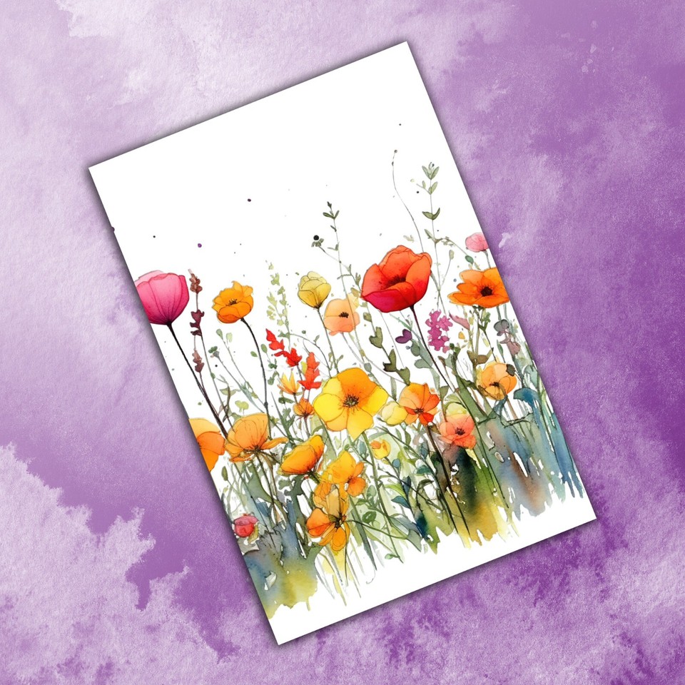 10 Assorted All Occasion Note Cards Blank Greeting Cards Watercolor ...