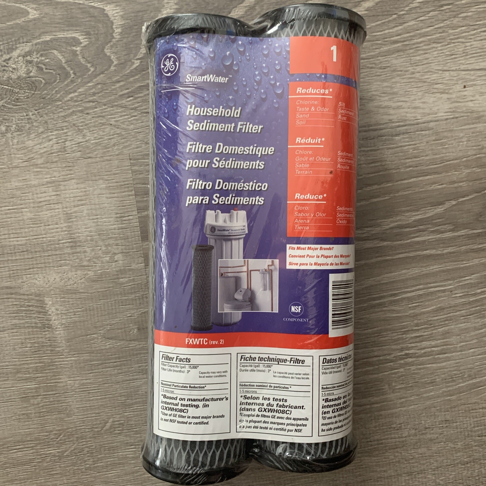 GE SmartWater Household Replacement Filter Sediment Model: FXWTC 2-Pack ...