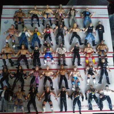 WWE Lot Of 38 Wrestlers Action Figures WCW NWA AWA AEW Triple H The ...
