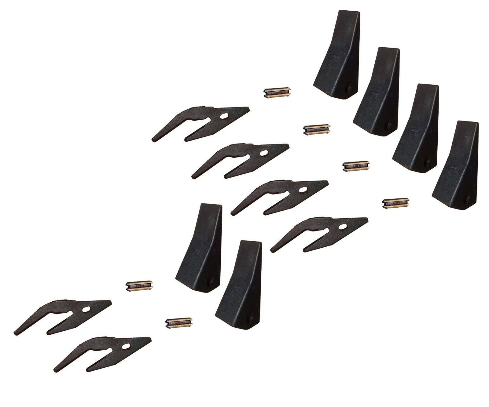 6 Backhoe, Excavator Bucket Shanks Fits 1" Lip, Dirt Teeth & Pins ...