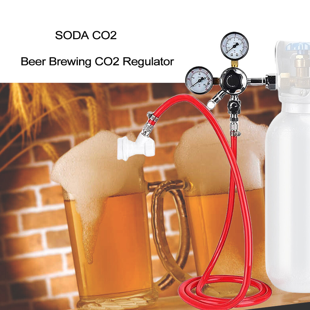 CO2 Regulator Beer Brewing Dual Gauge CO2 Regulator CGA320/W21.8 Kit ...