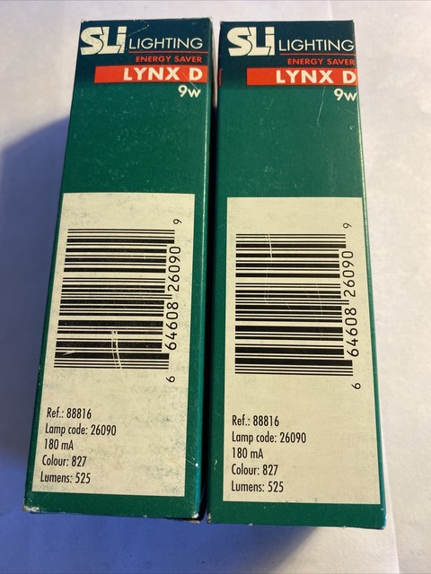 6 SLI Lighting 9 Watts G23-2 Base 2 Pin Lynx D 525 L Fluorescent Bulb ...