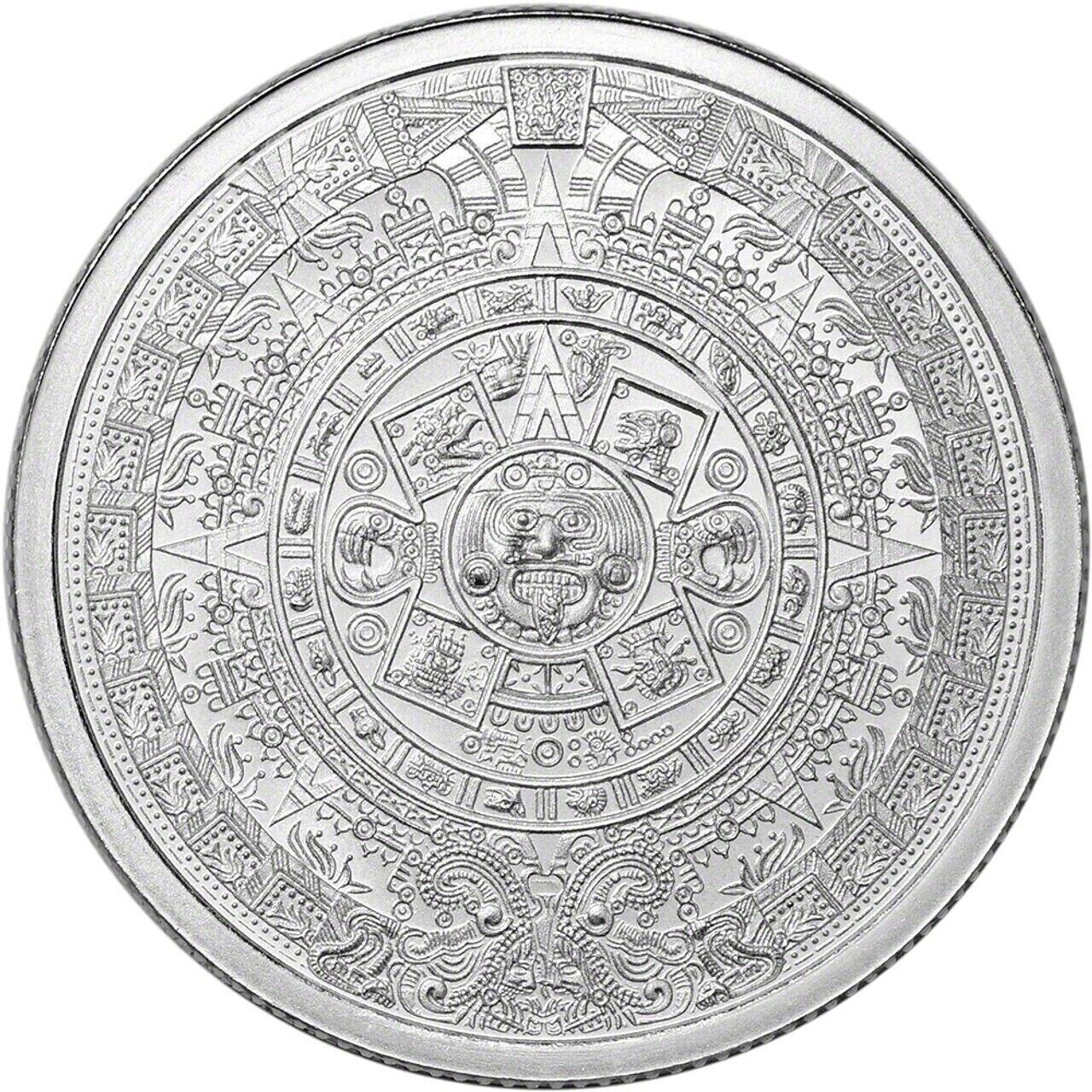 Pure Silver .999 Bullion - Mexico Aztec Calendar Mayan- 1/4 oz round ...