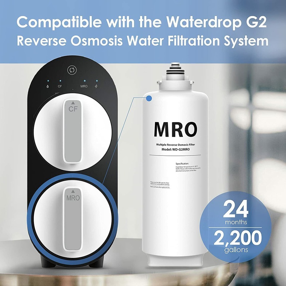 Waterdrop WD-G2MRO Filter, Replacement for WD-G2-B/W Reverse Osmosis ...