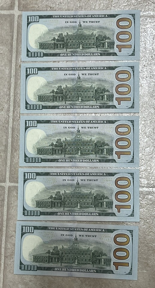 One Hundred Dollar Bills (5) Consecutive Serial Numbers | eBay