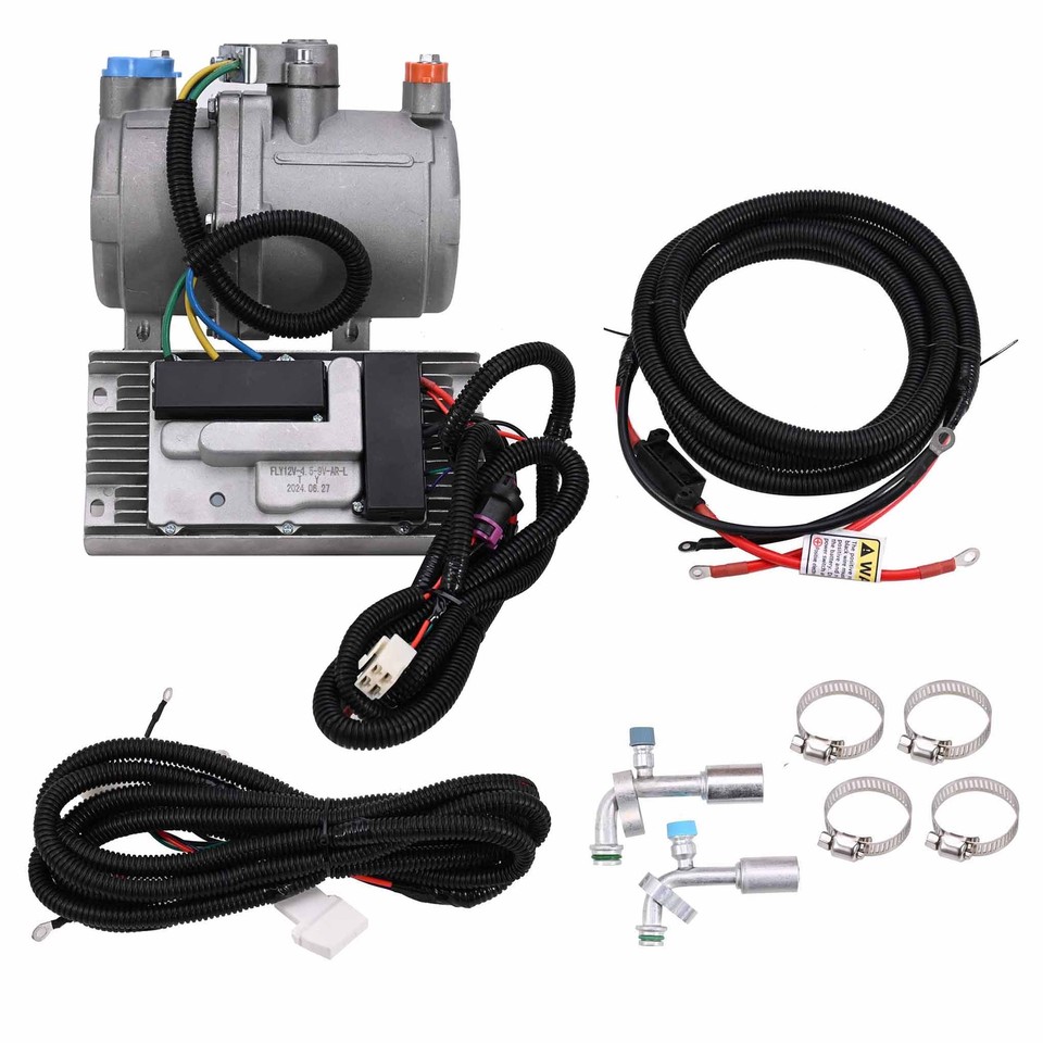 Universal DC 12V Automotive Electric Air Conditioner Compressor Kit for ...