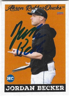 Jordan Becker Autographed 2024 Akron Rubber Ducks Team Set - Guardians ...