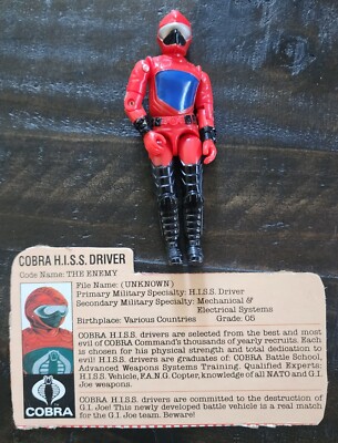 Cobra Hiss Driver V1 G.I. Joe 1983 Hasbro Vintage Action Figure W/ File ...