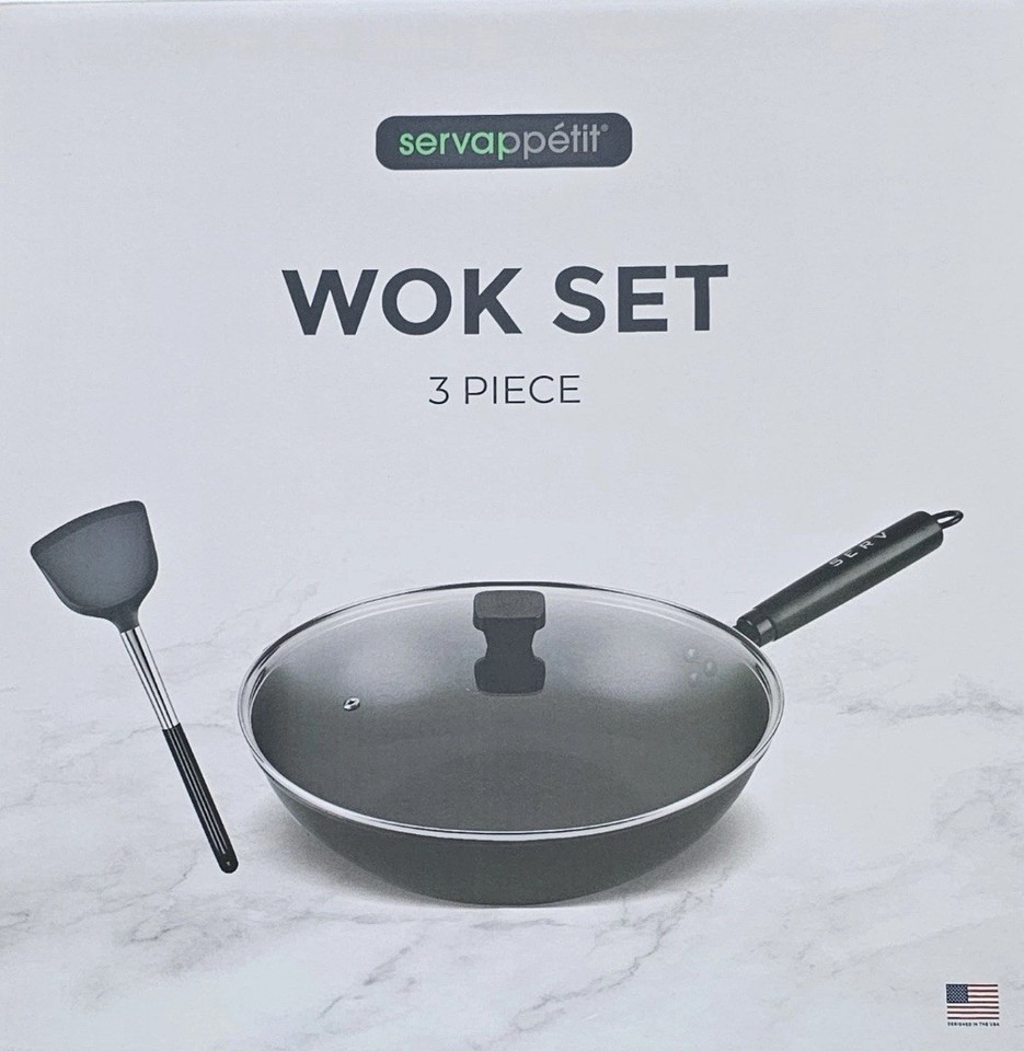 Servappetit 13” Aluminum 3 PIECE Wok Set BRAND NEW IN BOX | eBay