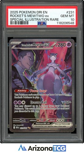 Pokemon 2025 Team Rocket's Mewtwo ex 231/182 SIR Destined Rivals GEM ...