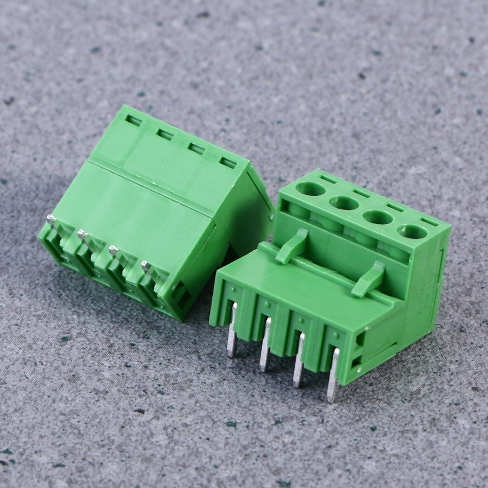 Pluggable Green PCB Terminal Block Connector 4 Position 5.08 mm Pin ...
