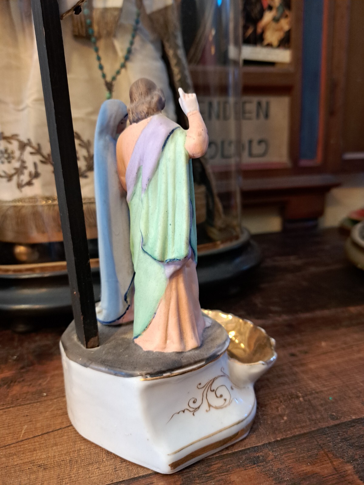 Antique Standing Porcelain Bisque Mary Magdalena Jesus Calvary Holy ...